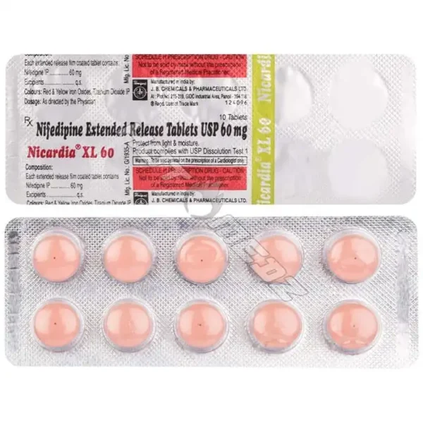 Nicardia XL 60 Mg (Nifedipine) - Hotmedz